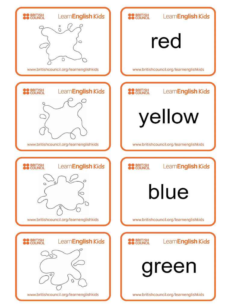 flashcards-colours-bw | PDF