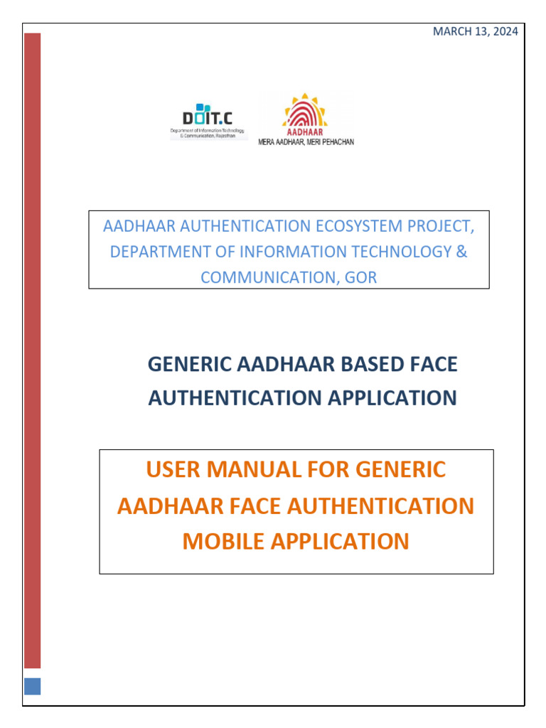 User Manual of Generic Face Auth Mobile App | Download Free PDF | Mobile App | Web Application