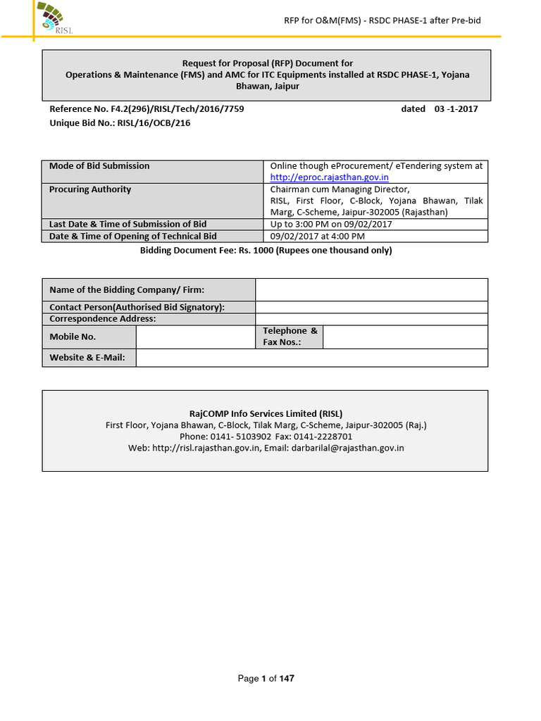 RFP After Pre-Bid | PDF | Computer Network | Computer Security