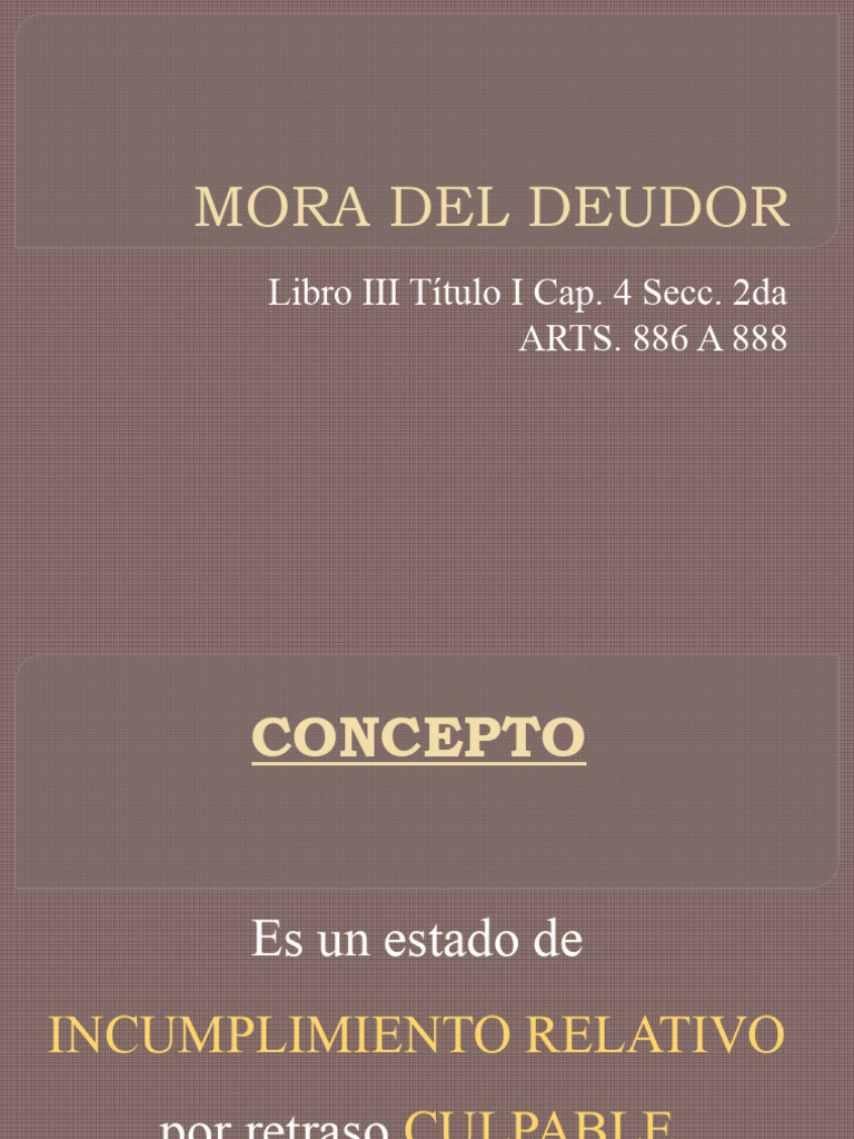 Mora Del Deudor | PDF | Estatuto de limitaciones | Justicia