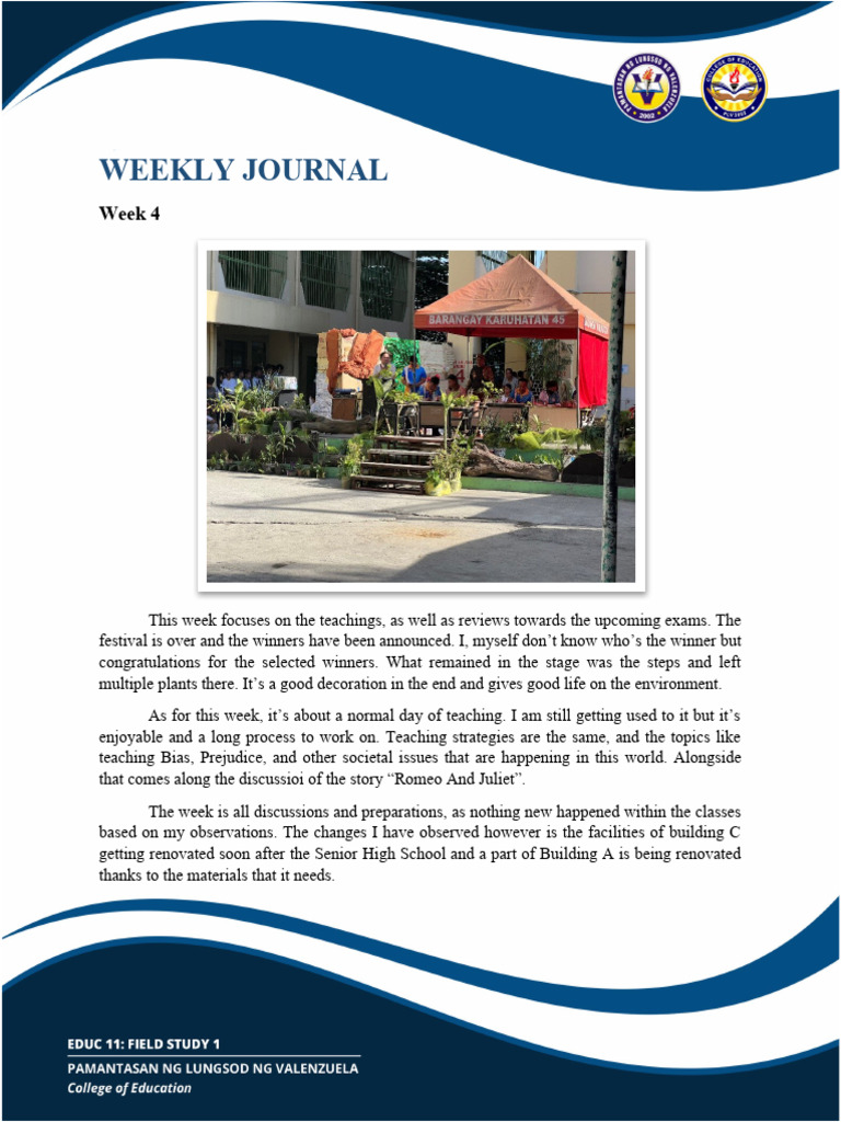 WEEK 4 Weekly Journal | PDF | Career & Growth