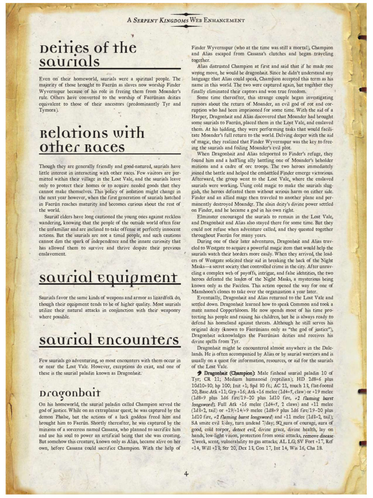 Dragonbait From Serpant Kingdoms | PDF | Forgotten Realms