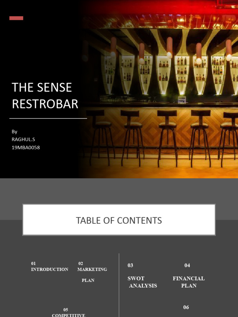 Final PPT Sense Restro Bar | PDF | Restaurants | Hamburgers