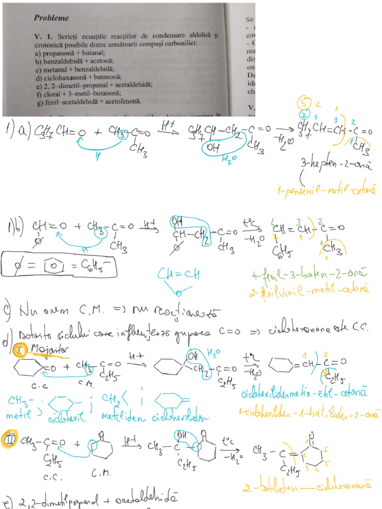 Denisa Buc COMP. CARBONILICI (Reactii de Condensare Exemple+stereoizomeri) - 03.06.2023 | PDF