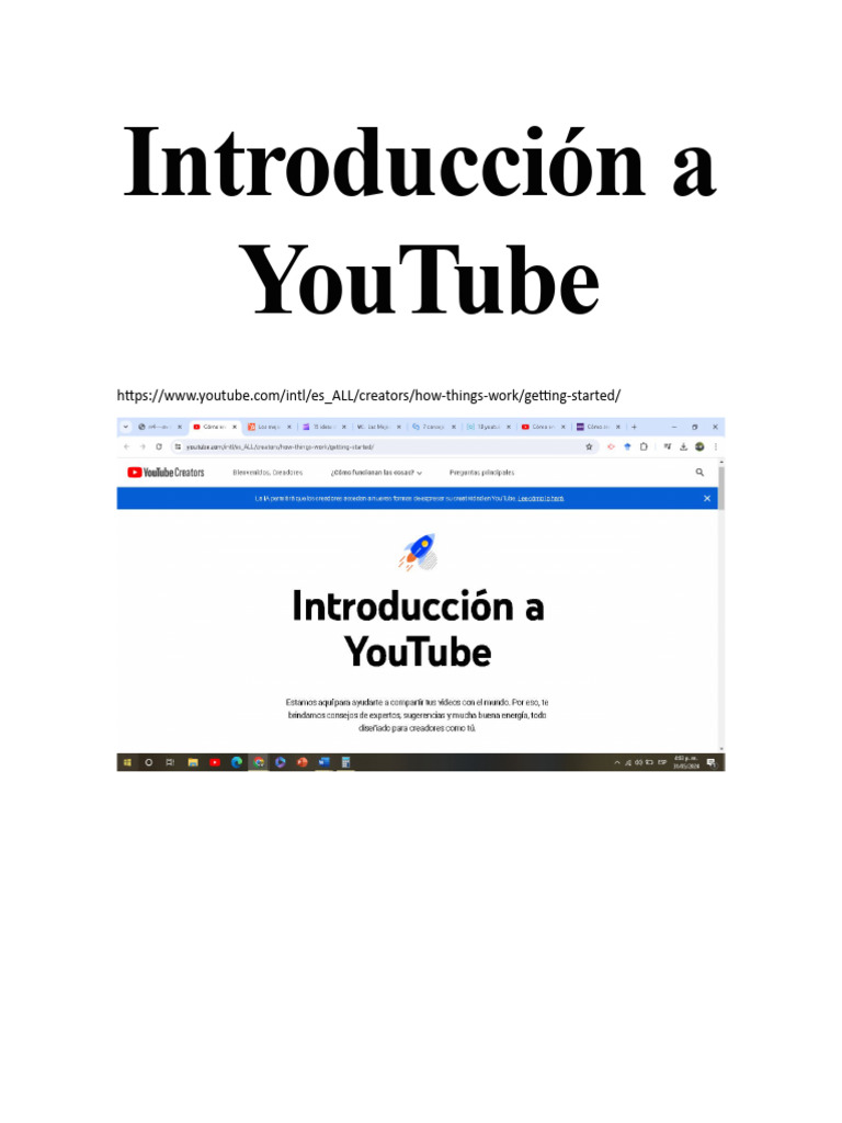 Introducción A YouTube | PDF | Youtube | Posicionamiento en buscadores