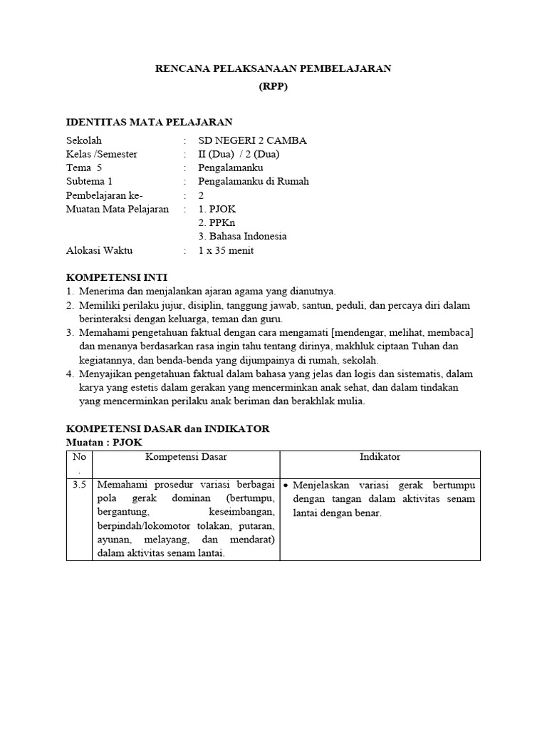 Tugas RPP 1 & 2 & Lembar Refleksi PKM (Rabiatul Azizah 837063355) | PDF | Karier & Perkembangan ...