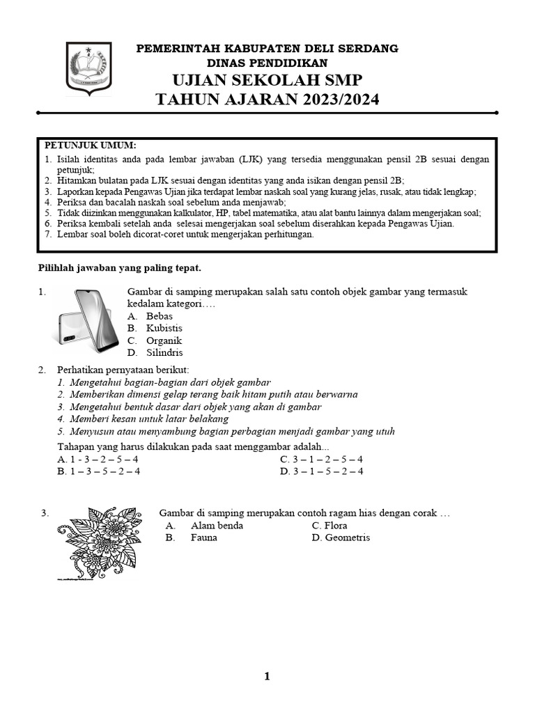 Soal Utama US Seni Budaya 2021 - REVISI 50 PG | PDF