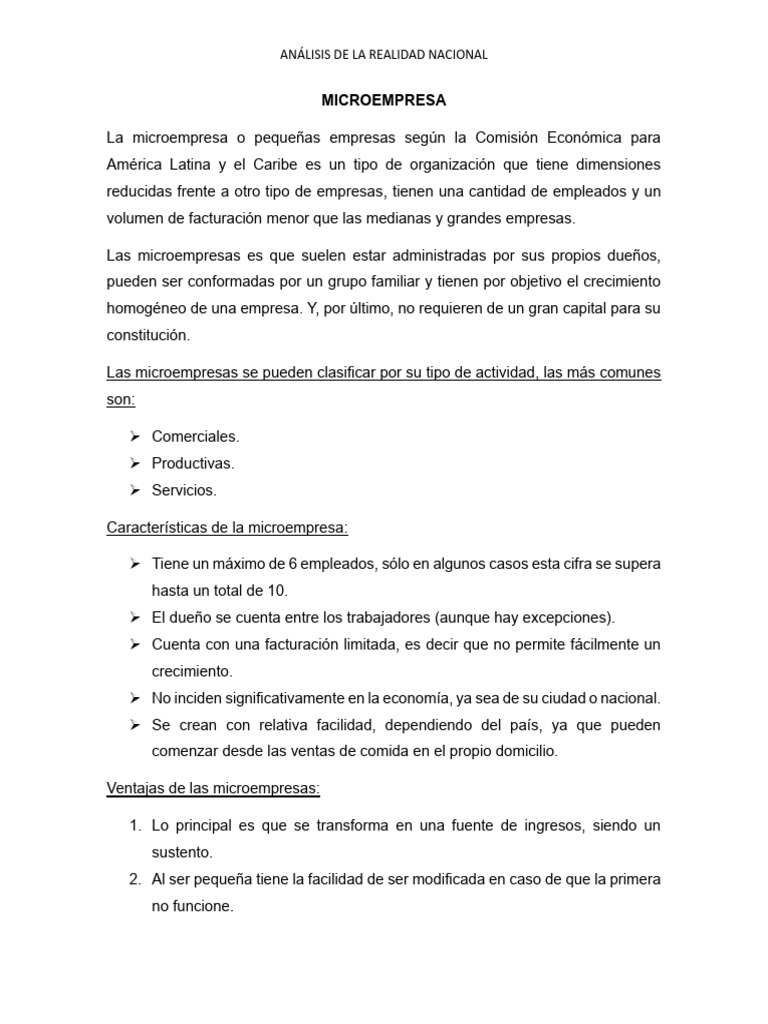 Micro Empresa | Descargar gratis PDF | Business | Economias