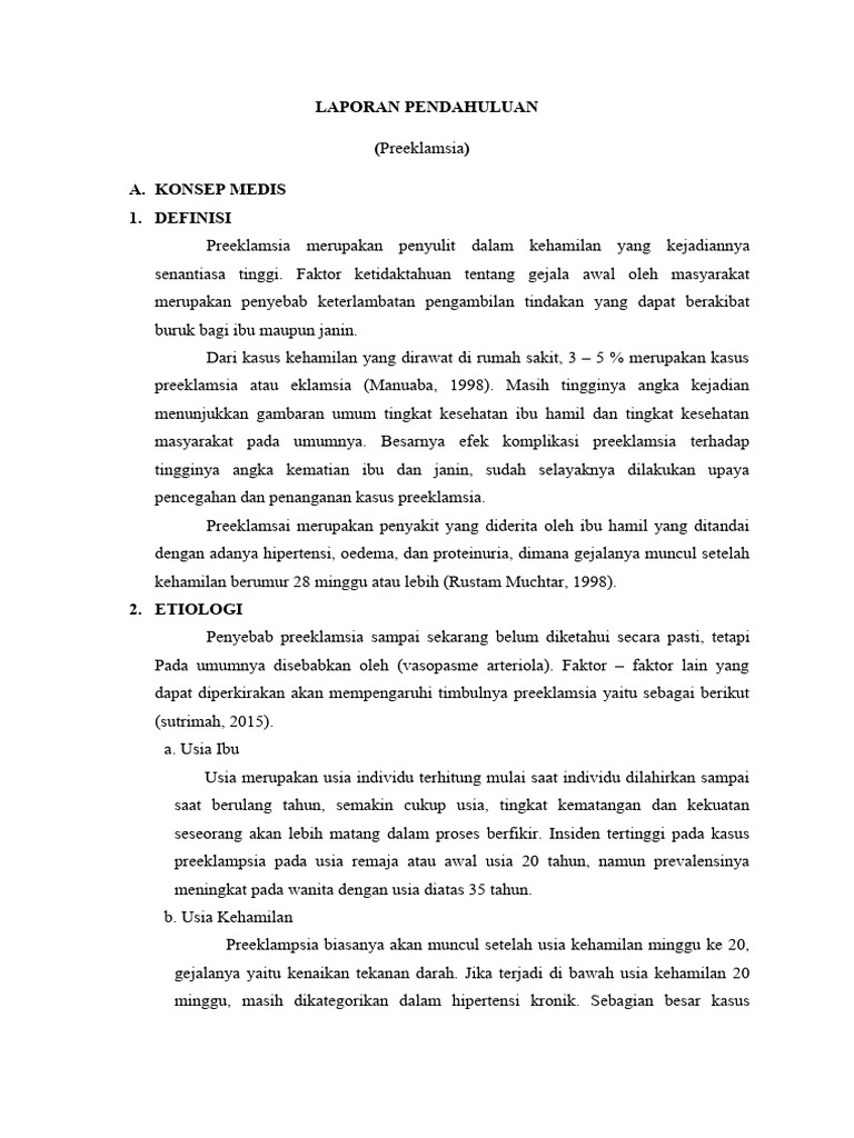 LP Preeklamsi | PDF | Kesehatan Holistik | Sains & Matematika