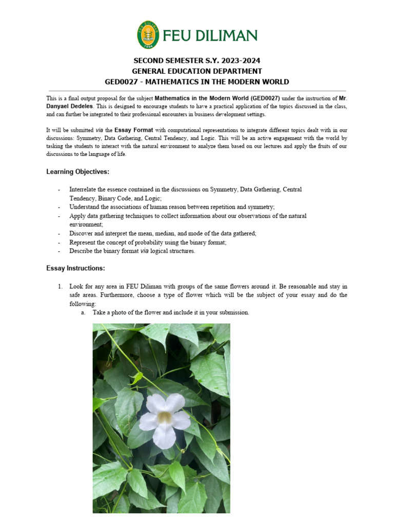 Ged0027-Finals Output | PDF | Flowers | Petal