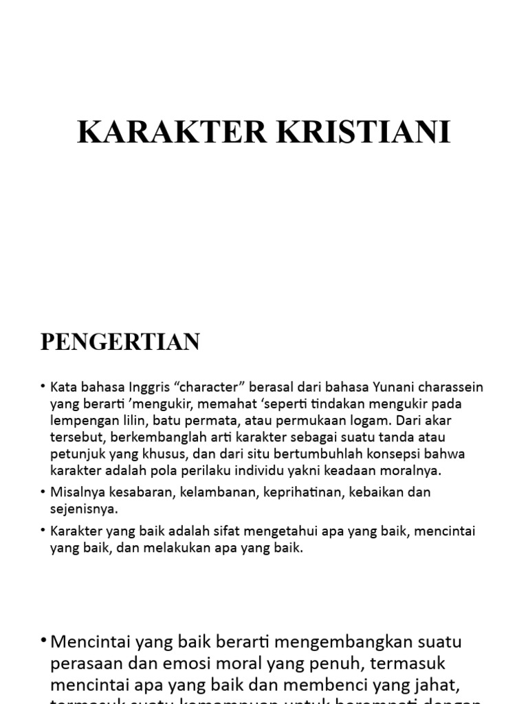 Karakter Kristian dan Etika Moral | PDF
