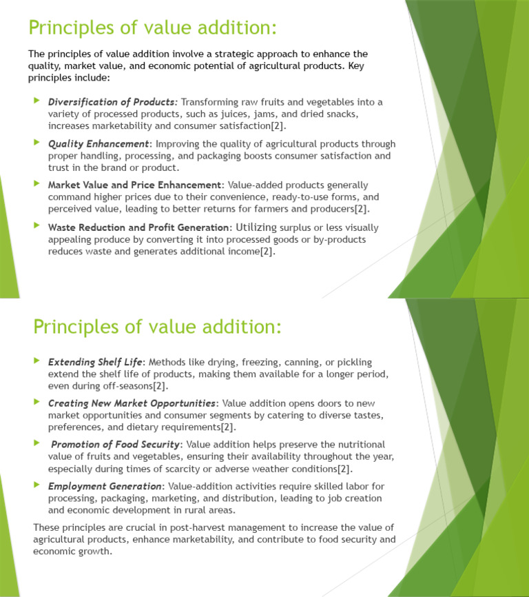 Principles of Value Addition | PDF | Wellness | Technology & Engineering