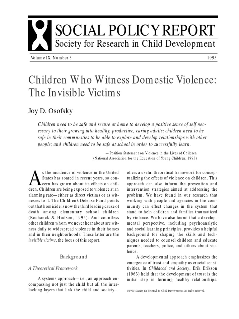 Children & Domestic Violence Impact | PDF | Violence | Domestic Violence