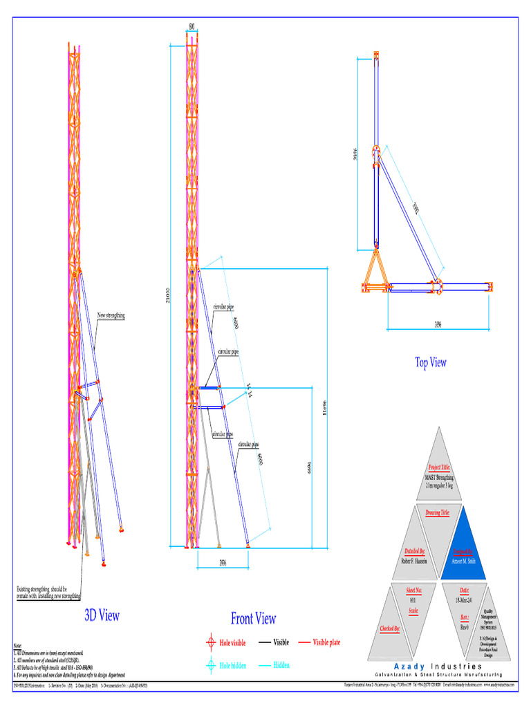 Mast Strengthing For Tower 3 Leg Angular (18!3!2024) | PDF