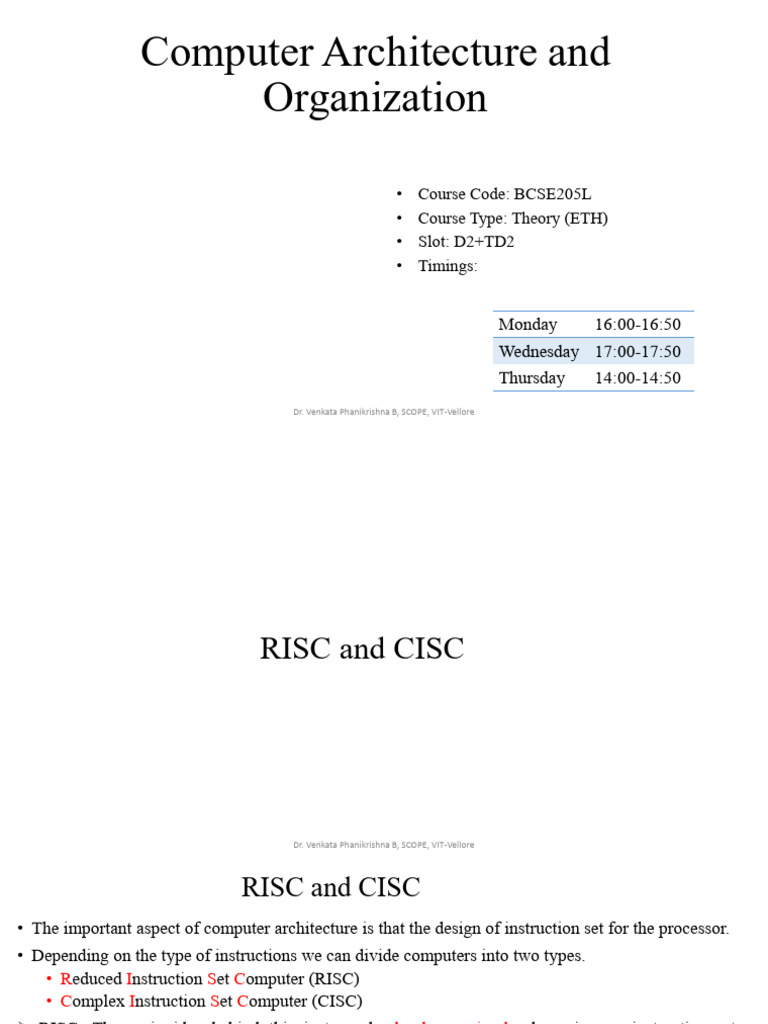 11-CISC & RISC Architectures-11-01-2024 | PDF | Central Processing Unit | Computer Engineering