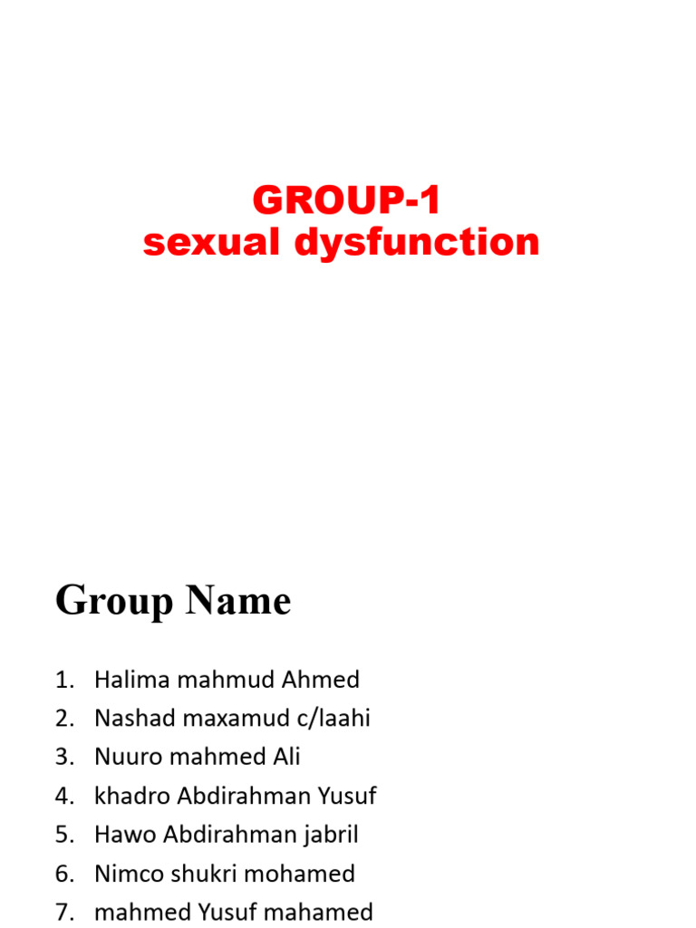 Group One 1 | PDF | Sexual Dysfunction | Sexual Intercourse