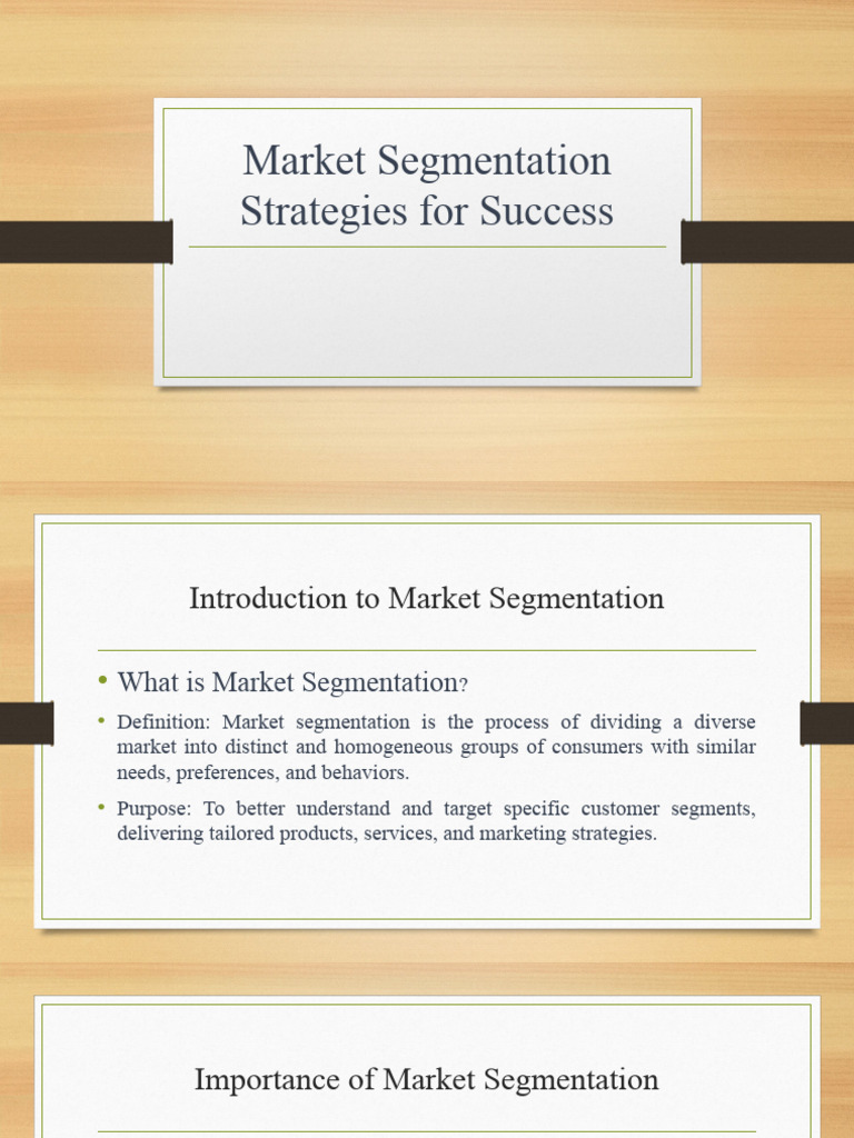 Market Segmentation Strategies For Success | PDF | Market Segmentation ...