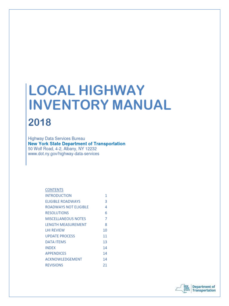 Local Highway Inventory Overview 2018 | PDF | Road | Traffic