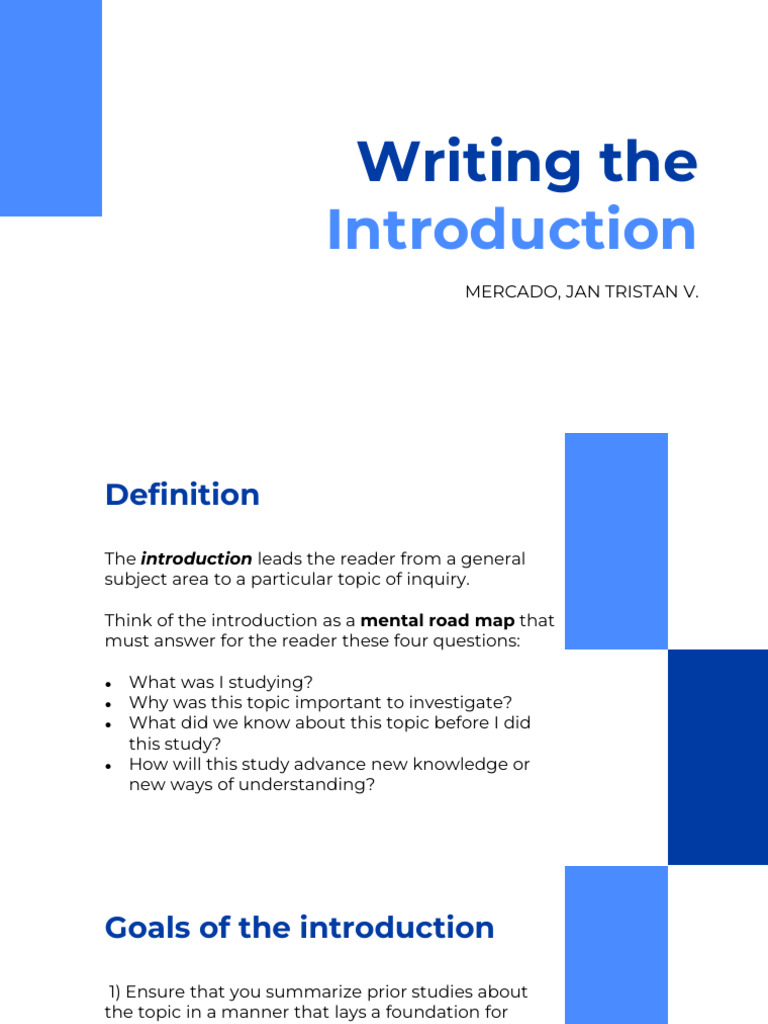 Writing The Introduction | PDF | Framing (Social Sciences) | Knowledge