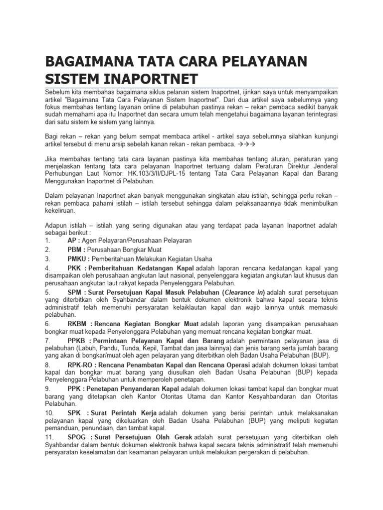 Tata Cara Layanan Inaportnet | PDF | Bisnis