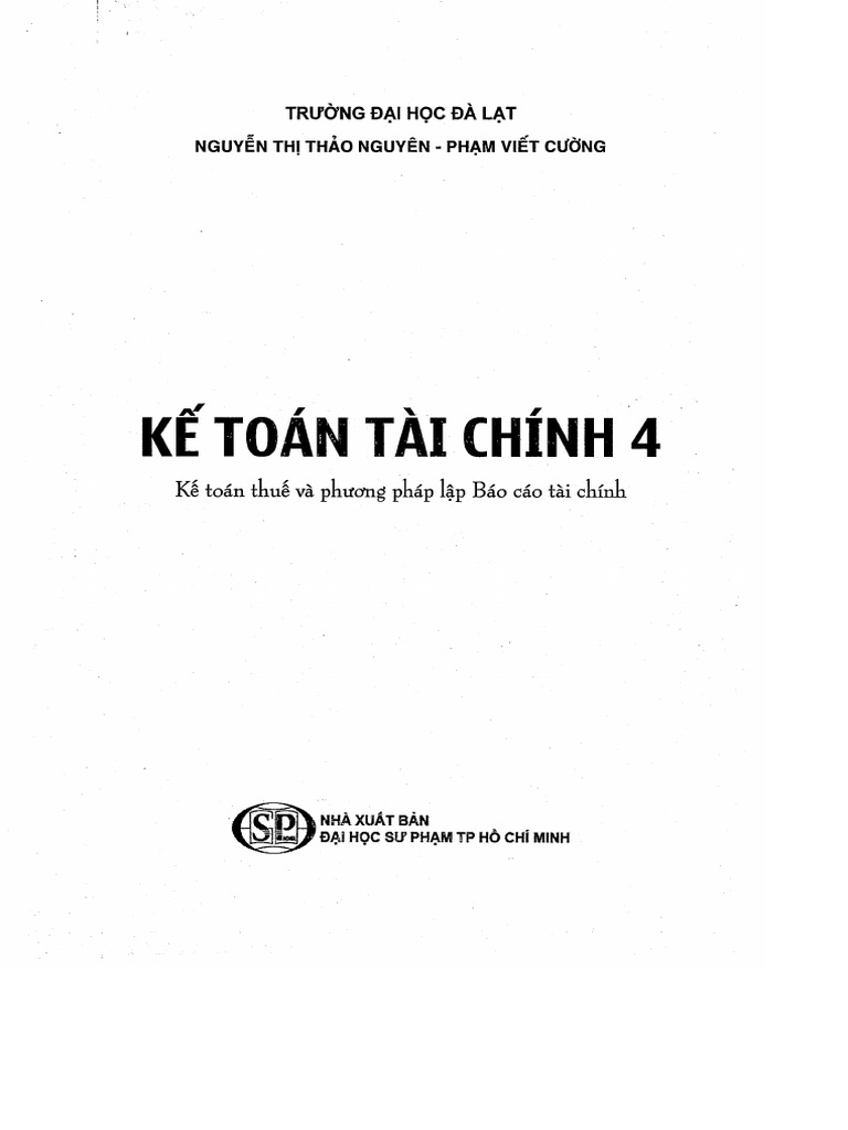 Kế Toán Thuế Và PP Lập BCTC | PDF