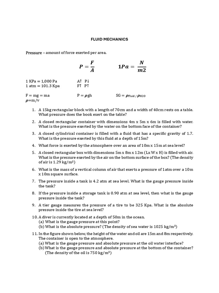 Pressure Fluid-1 | PDF | Science & Mathematics
