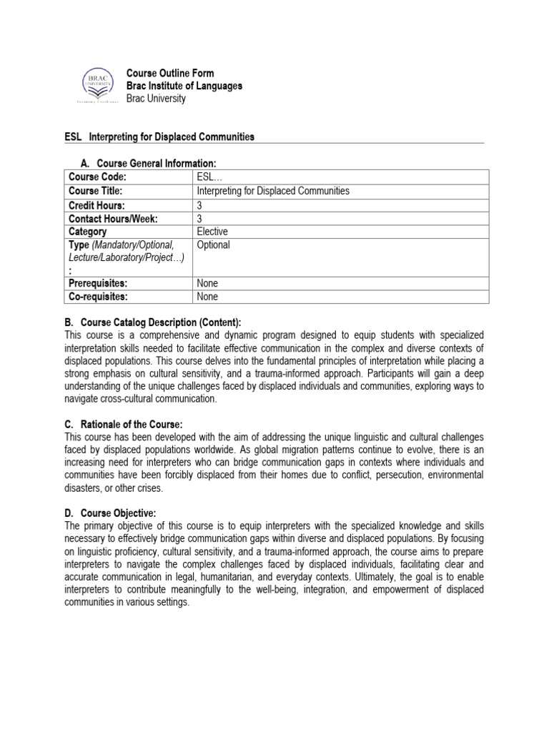 Interpreting for Displaced Communities | PDF | Language Interpretation ...