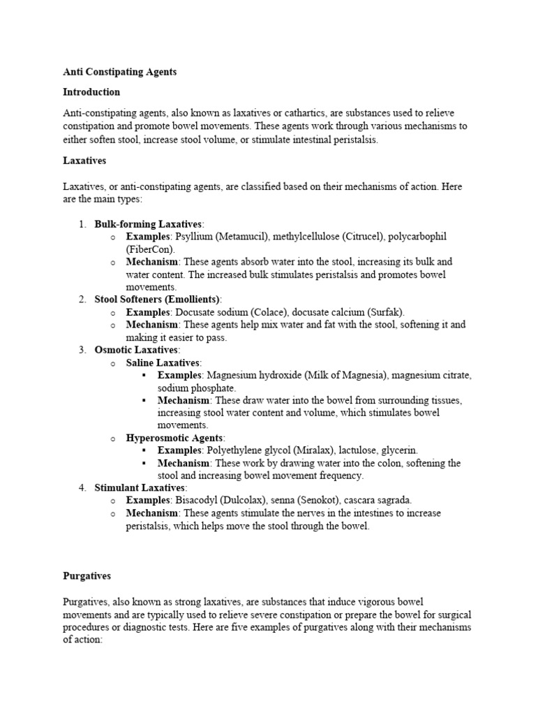 Anti Constipating Agents | PDF | Constipation | Gastroenterology