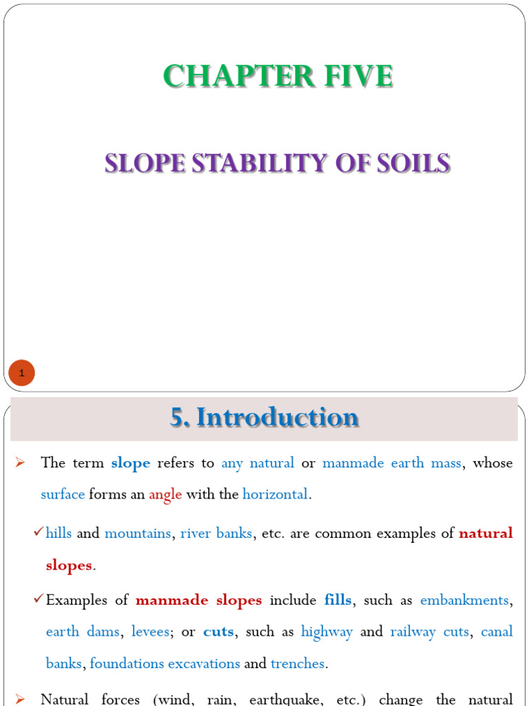 Chapter 5-Slope Stability | PDF | Earth Sciences | Applied And ...