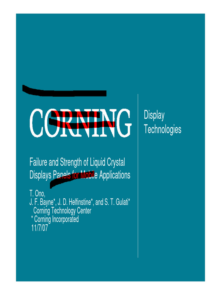 Display Technologies: Failure and Strength of Liquid Crystal Displays ...