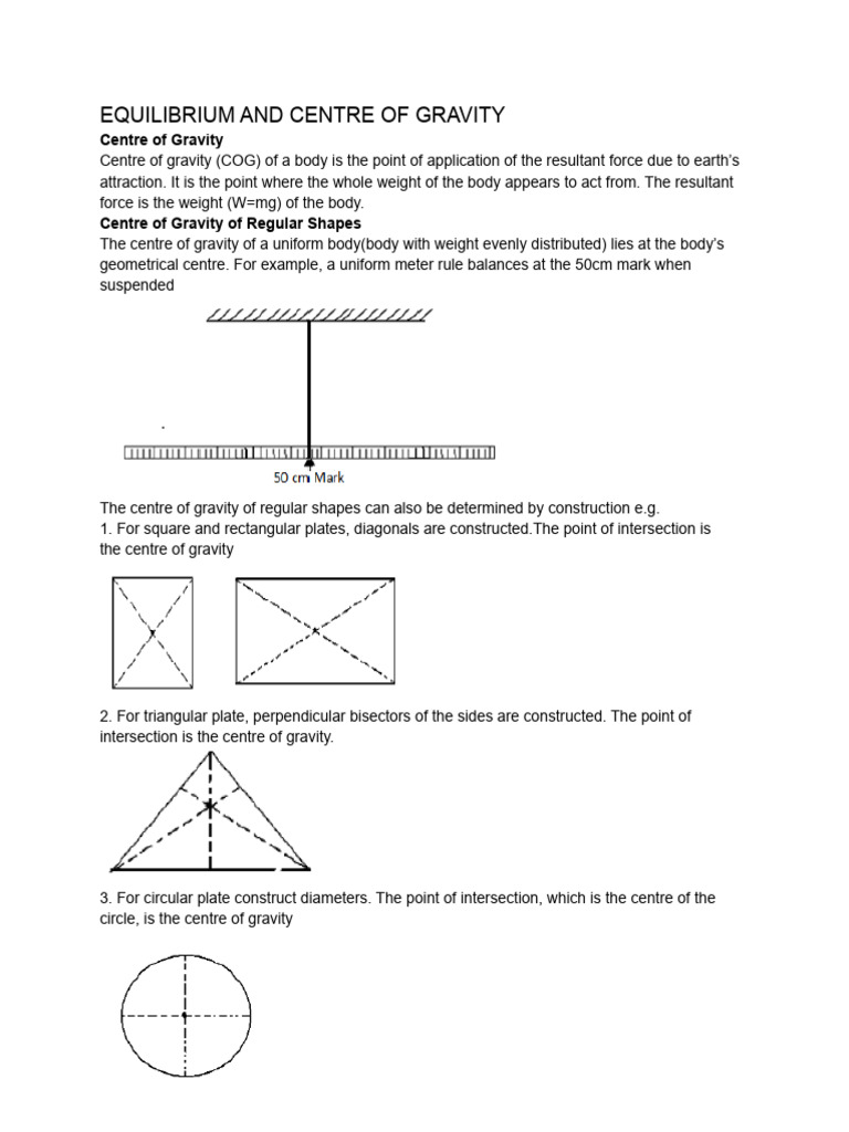Equilibrium and Centre of Gravity | Download Free PDF | Center Of Mass | Force