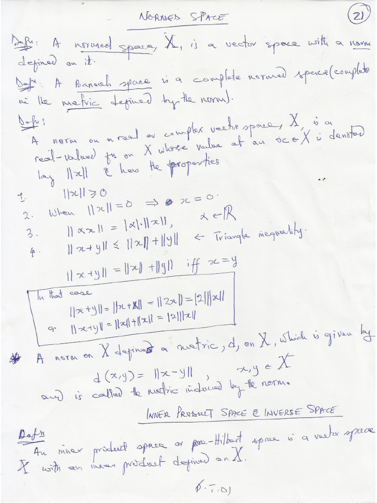PHY 311 NOTE 4 - Hilbert Space and Complete Set Og Orthogonal Fns | PDF
