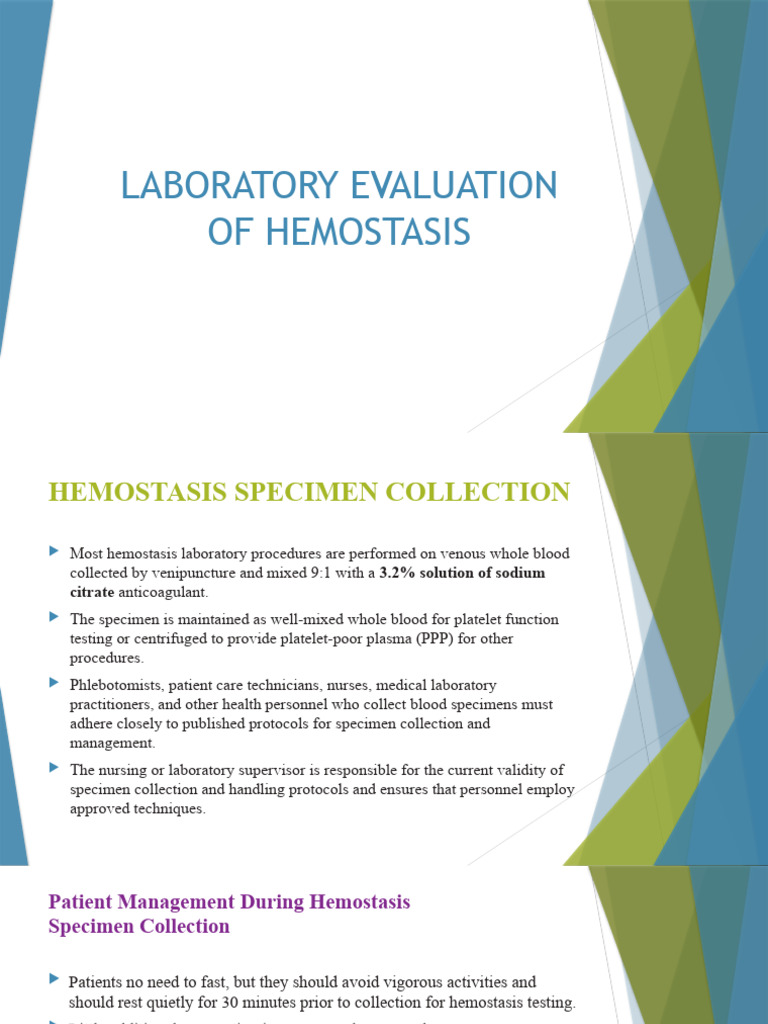 Laboratory Evaluation of Hemostasis | PDF | Coagulation | Platelet