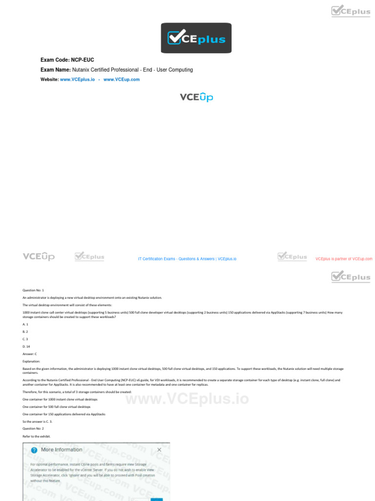 Nutanix NCP-EUC Exam Q&A Guide | PDF | Desktop Virtualization | Citrix Systems