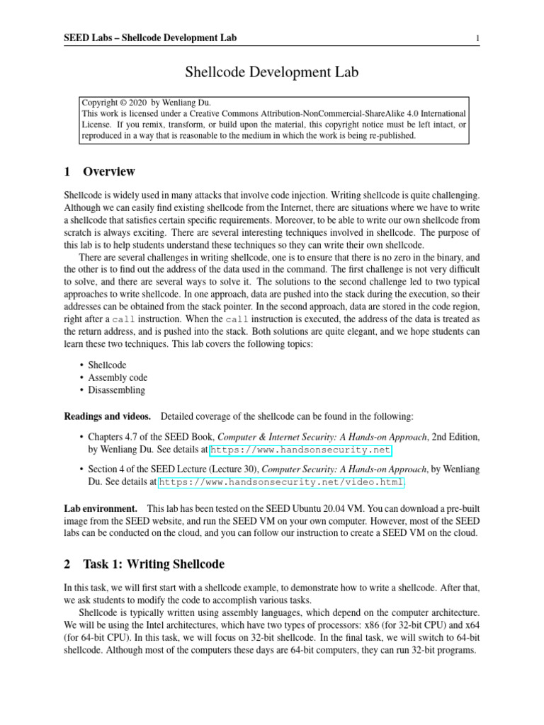 Shellcode Pdf String Computer Science Assembly Language