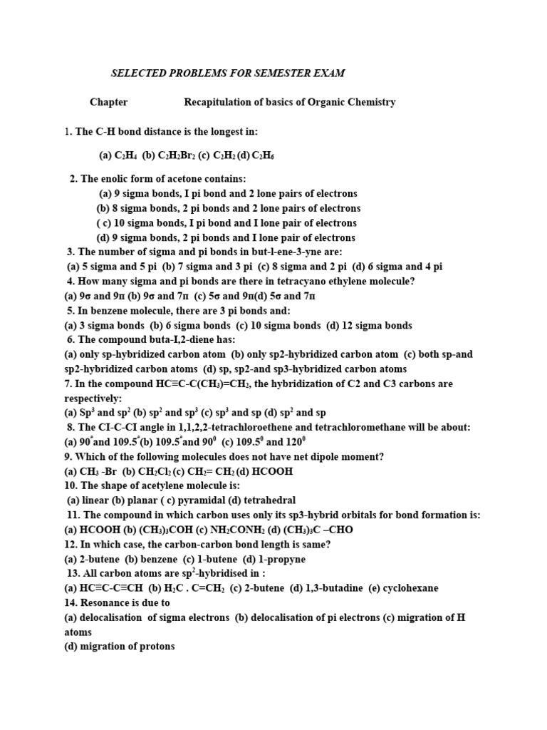 B SC 1 Objective | PDF | Isomer | Physical Sciences