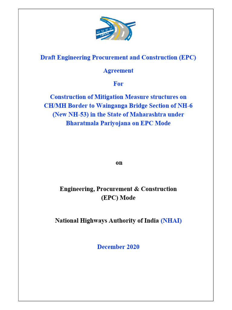 NHAI EPC Agreement | Download Free PDF | Request For Proposal | Indemnity