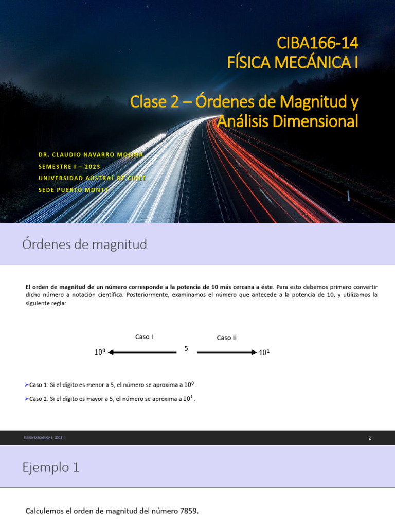 Unidad 1 - Clase 2 - Órdenes de Magnitud | PDF | Ecuaciones | Longitud