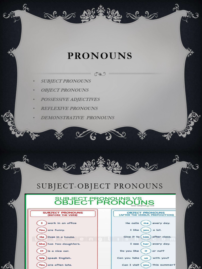 Understanding English Pronouns | PDF | Language Arts & Discipline ...