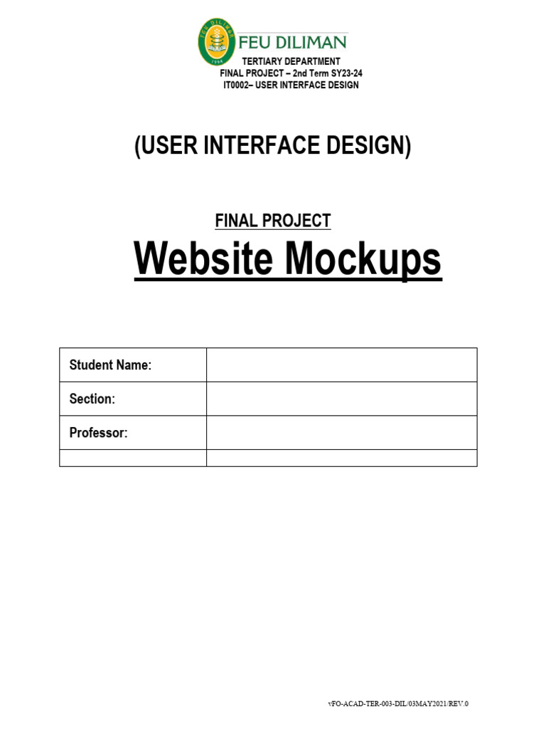 IT0002 Final Project Specification and Rubrics | PDF | Graphic Design ...