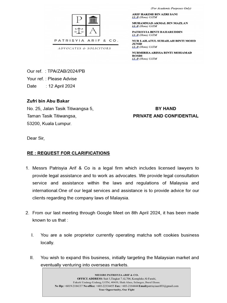 Letter of Clarification_ Corporate | PDF | Dividend | Investing