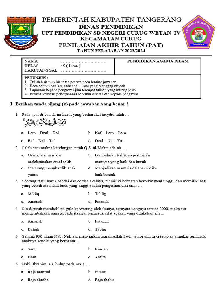 Soal Pat Pai 5 | PDF