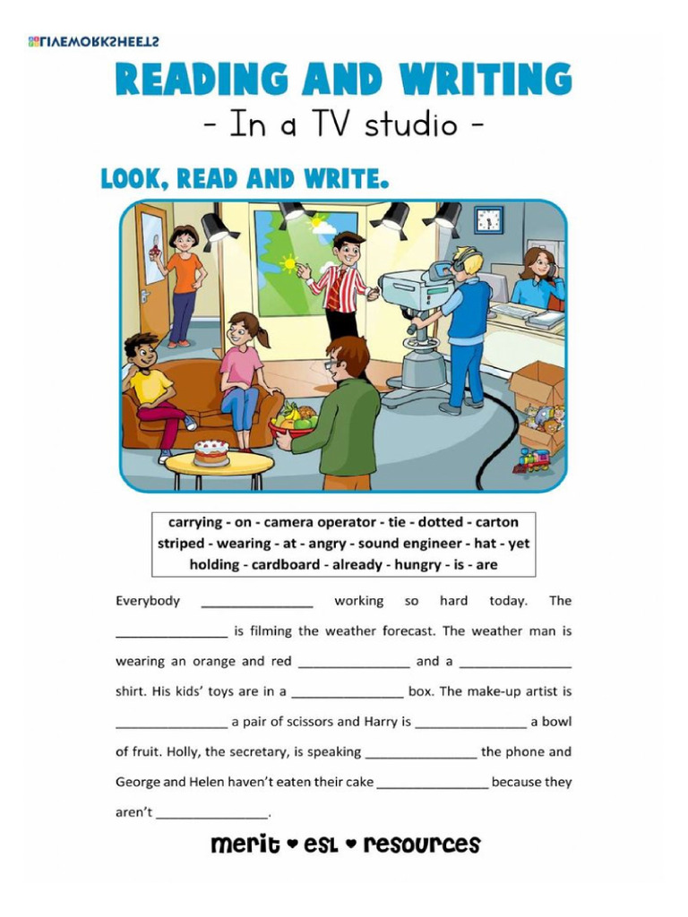 Reading and Writing - in A TV Studio Worksheet | PDF