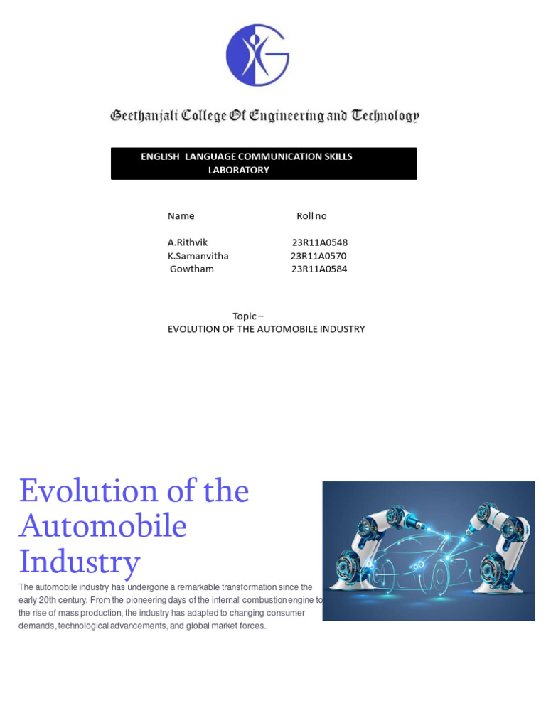 Evolution of the Automobile Industry | PDF | Car | Efficient Energy Use