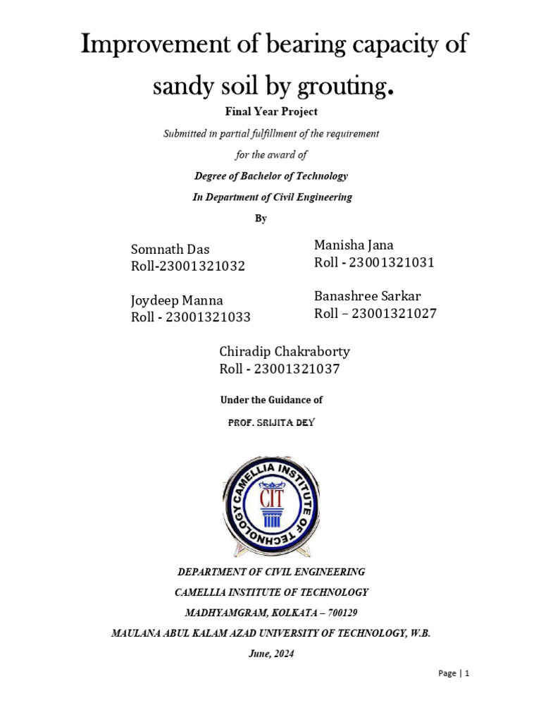 Improvement of Bearing Capacity of Sandy Soil | PDF | Foundation (Engineering) | Deep Foundation