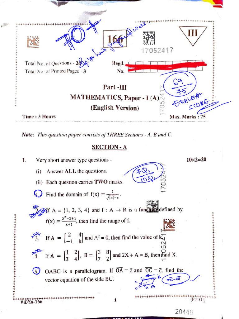 AP 1sty MATH 1A Mar06 IPE'24 | PDF | Triangle | Linear Algebra