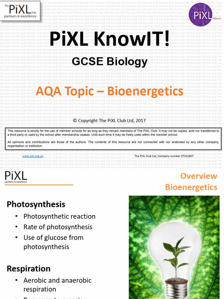 AQA Biology Bioenergetics KnowIT GCSE.196530936 | PDF | Cellular ...