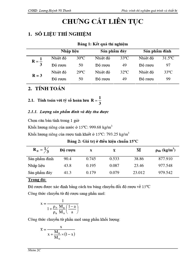 Chung Cat Lien Tuc - Nhom 2C | PDF