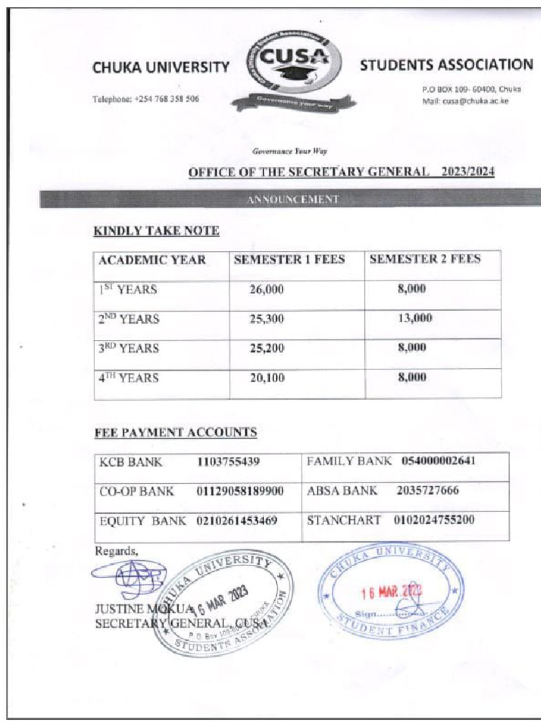 Fee Structure 2023-2027 | PDF