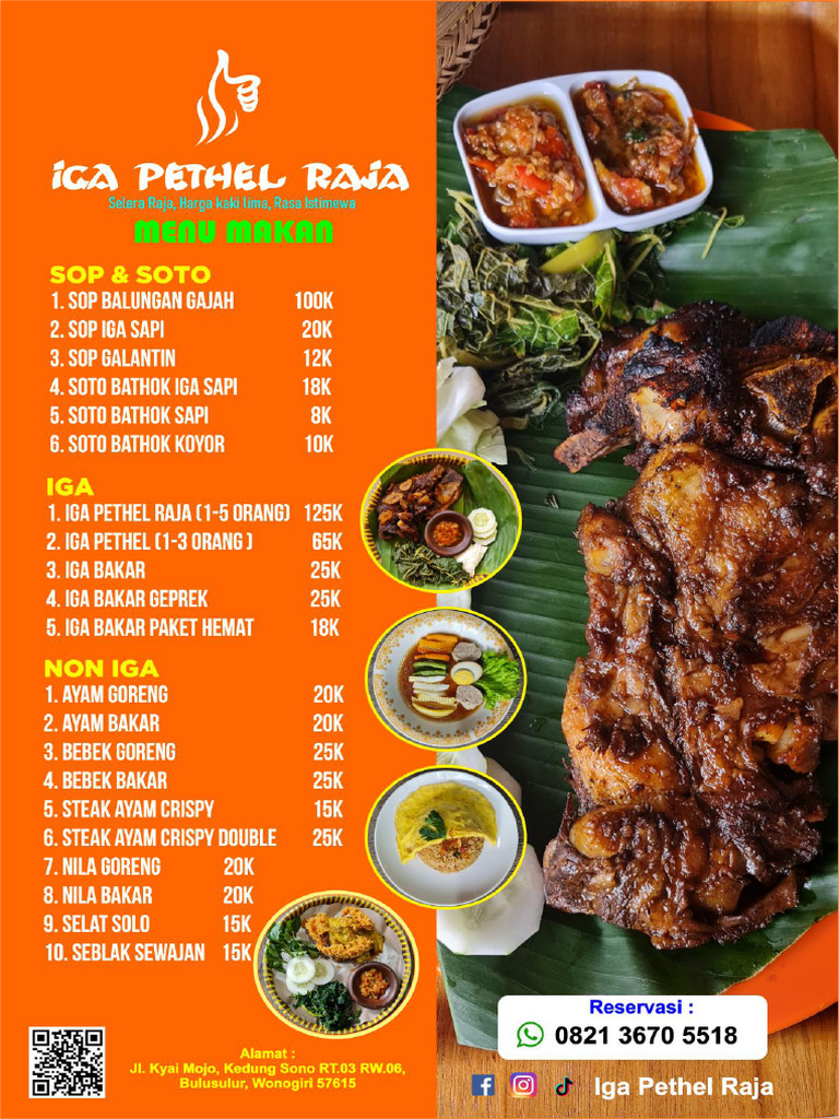 Menu Iga Pethel Raja Update Feb 24-Min | PDF